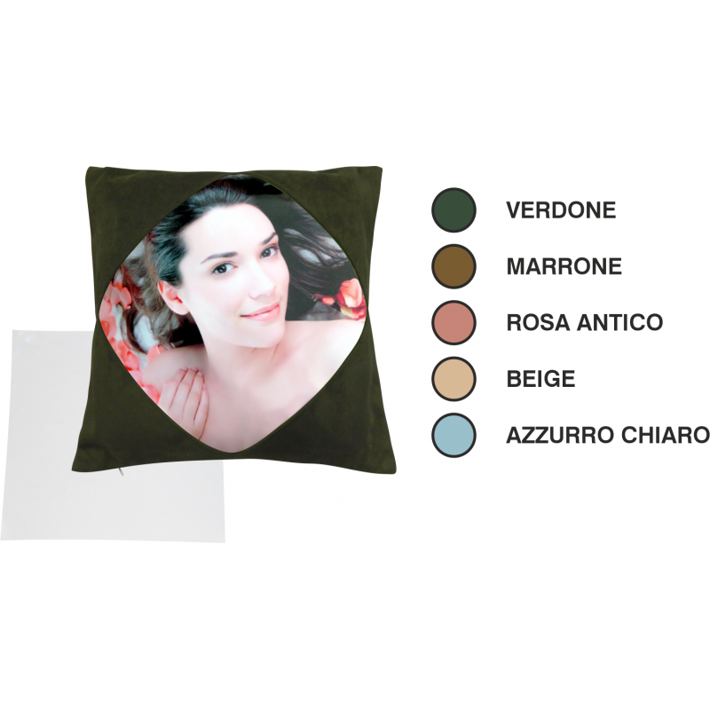 FODERA 45x45 cm TESSUTO EFFETTO VELLUTO CON ROMBO SIMILPELLE DA SUBLIMARE